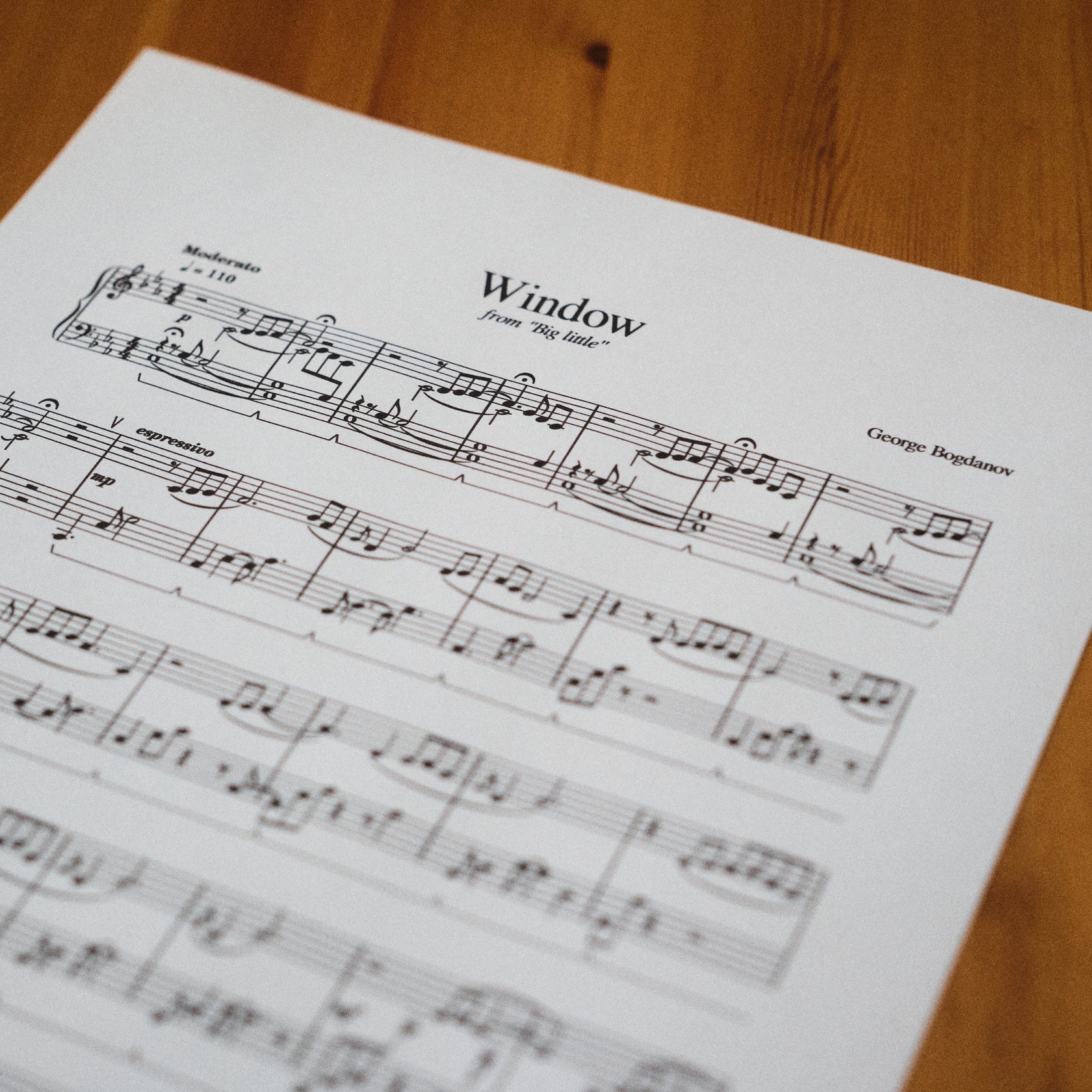 Window - PDF Piano Sheet Music – George Bogdanov Music